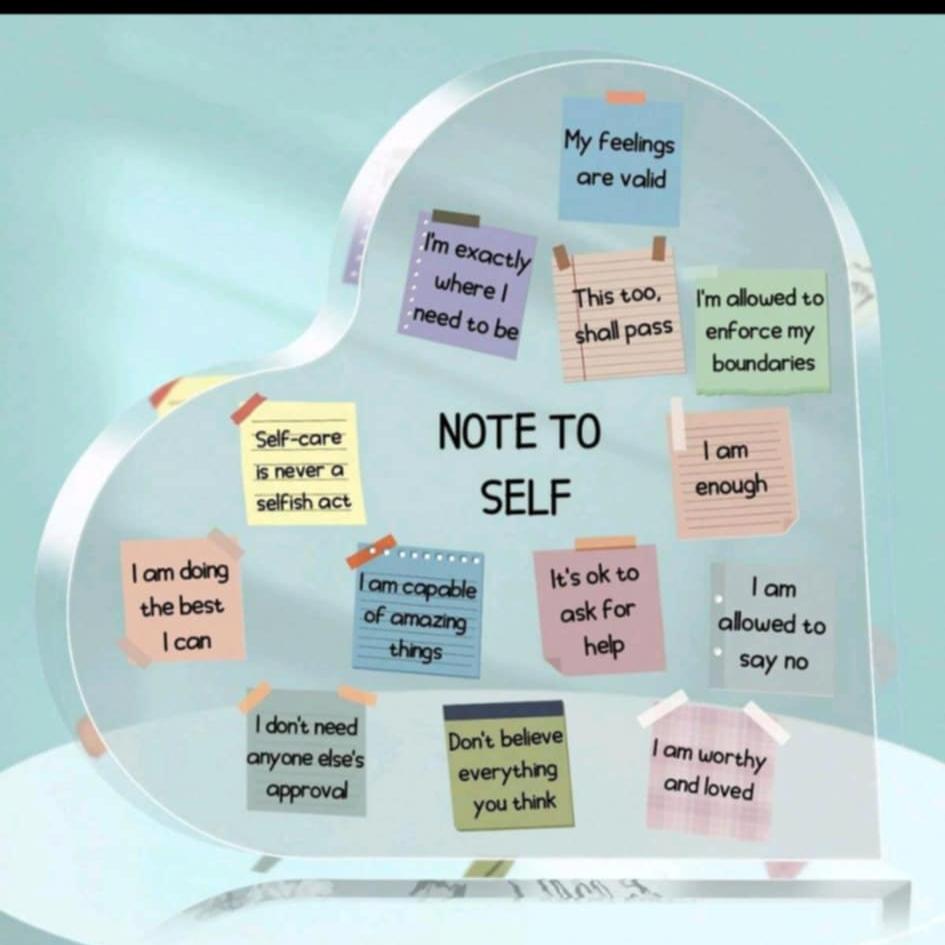 "Note To Self" Love Heart Acrylic Plaque – La Lucy Spanish Cleaning ...